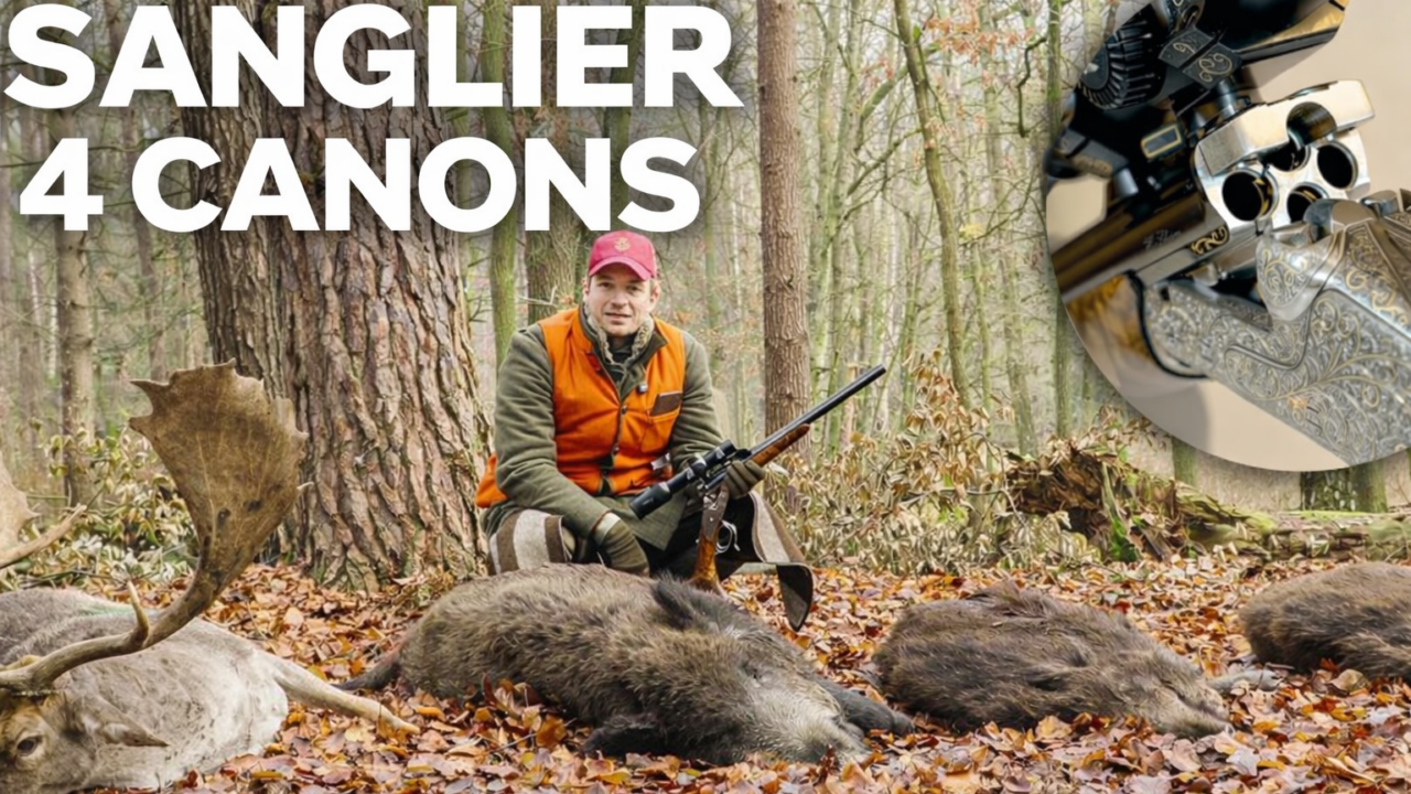 Franz-Albrecht en battue au sanglier avec une carabine à quatre canons ...